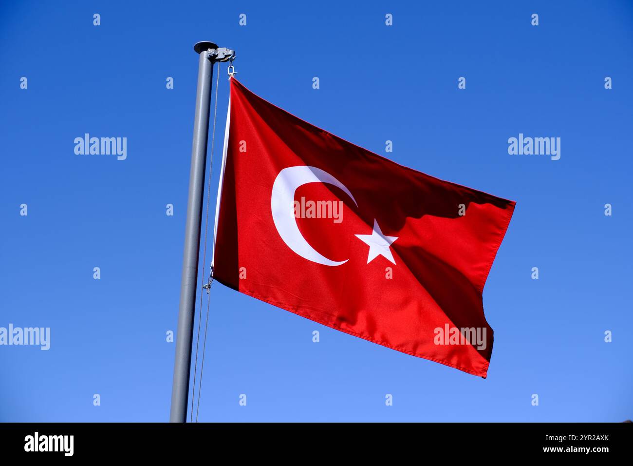 Turkish flag close up. Flag of Turkey Stock Photo - Alamy