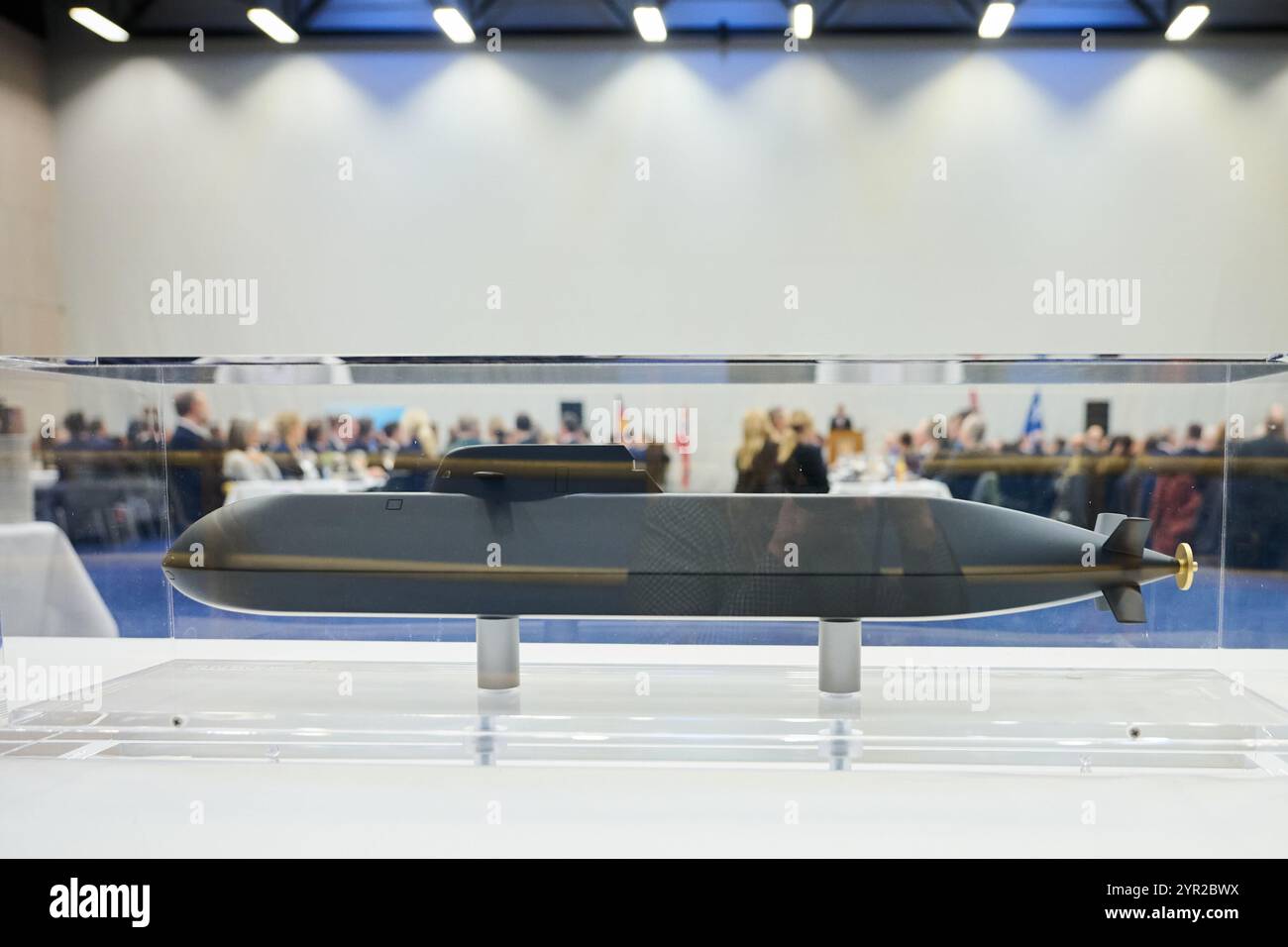 Bergen, Norway. 02nd Dec, 2024. The model of a class 212 CD submarine ...