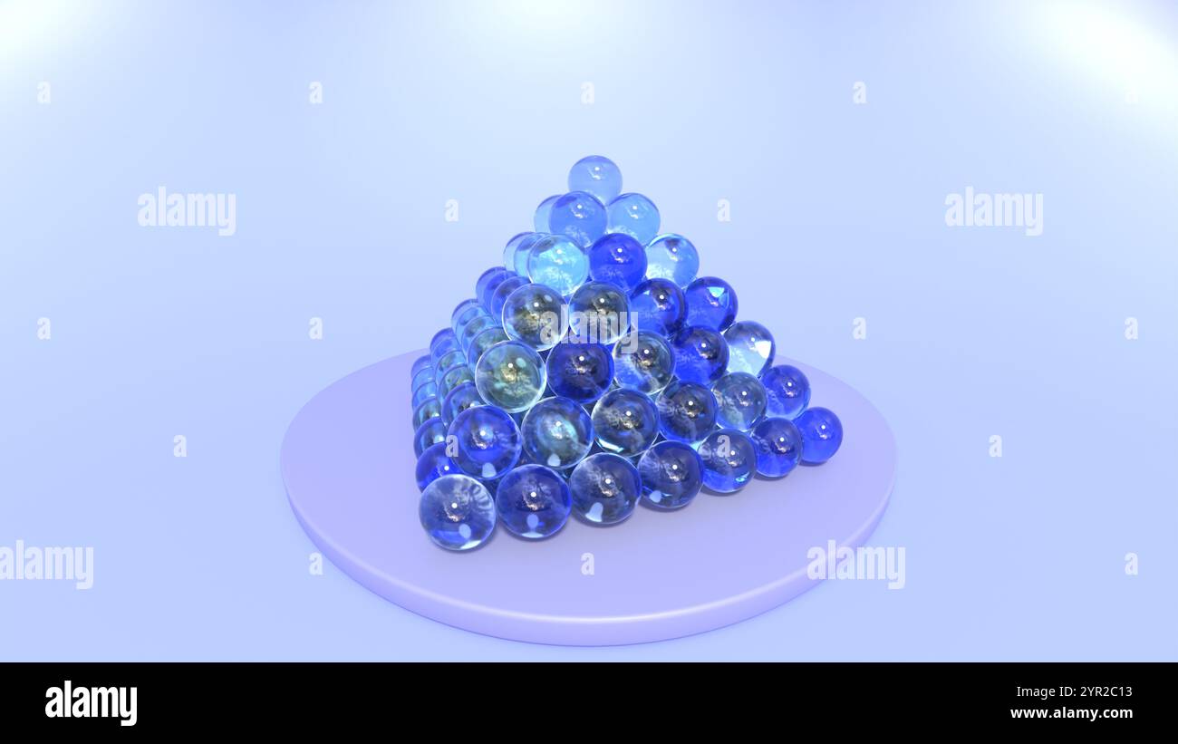 3d render pyramid spheres hi-res stock photography and images - Alamy