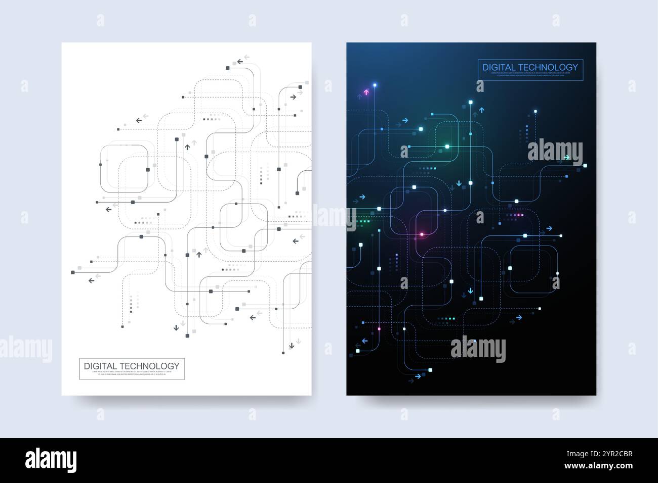 Abstract digital technology cover template design for a report and ...