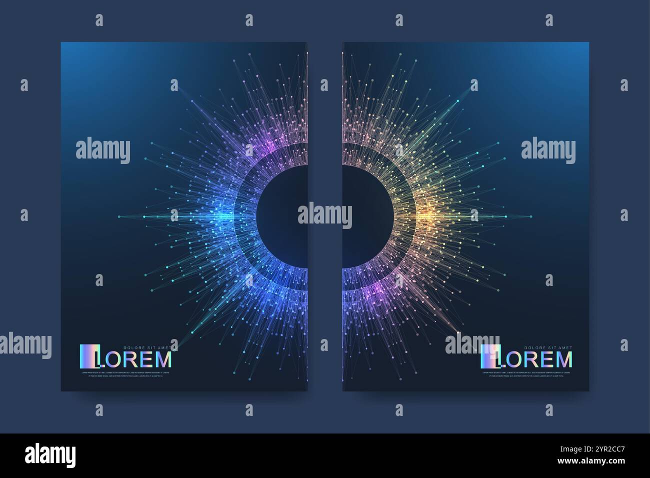 Abstract digital technology cover template design for a report and ...
