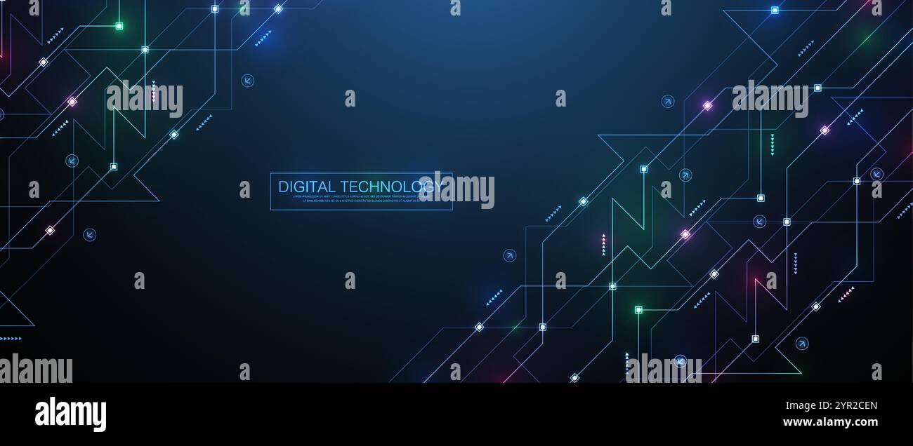 Abstract digital technology background. Digital tech motherboard ...