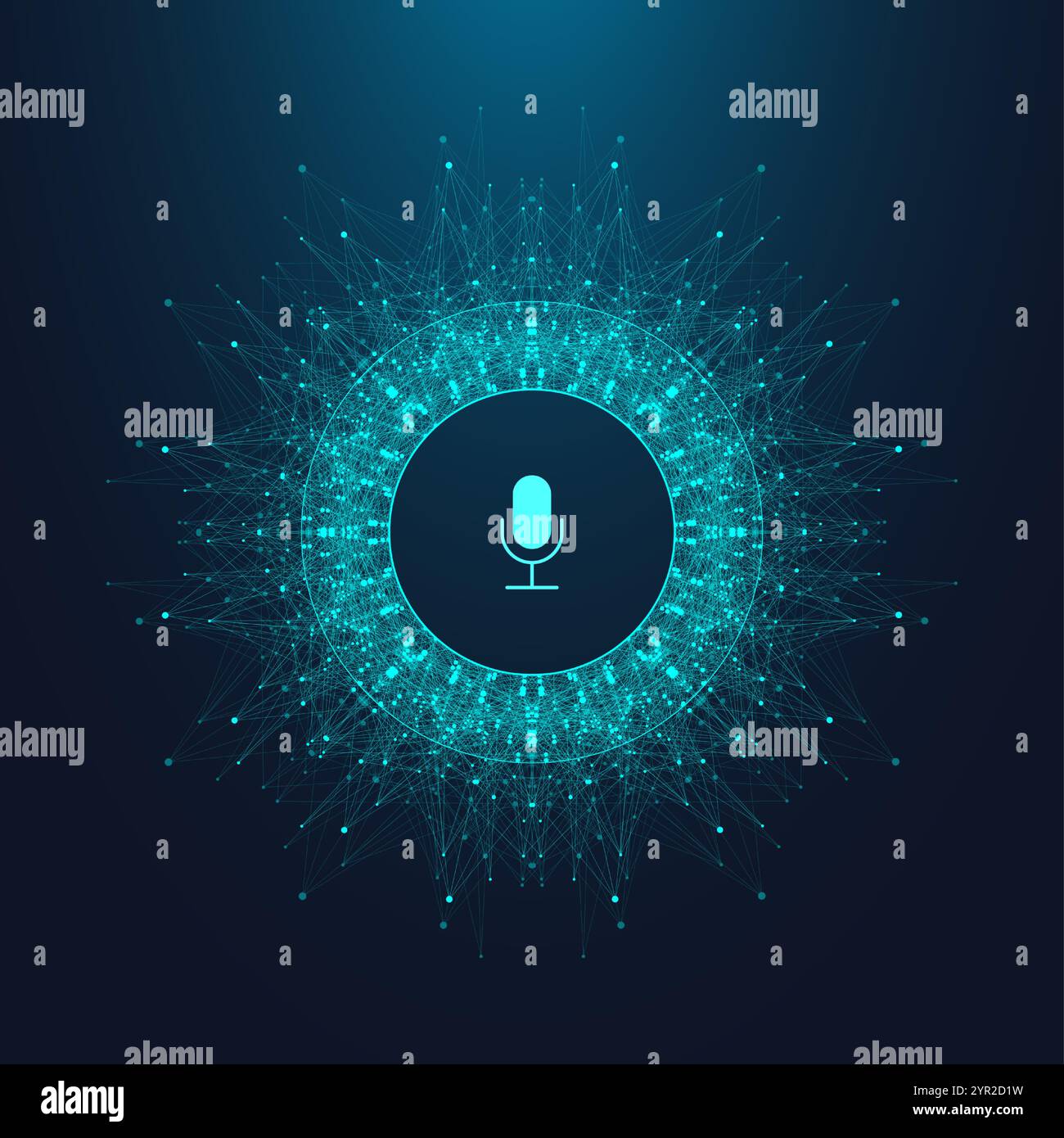 Voice assistant concept. Vector sound wave. Voice and sound recognition ...