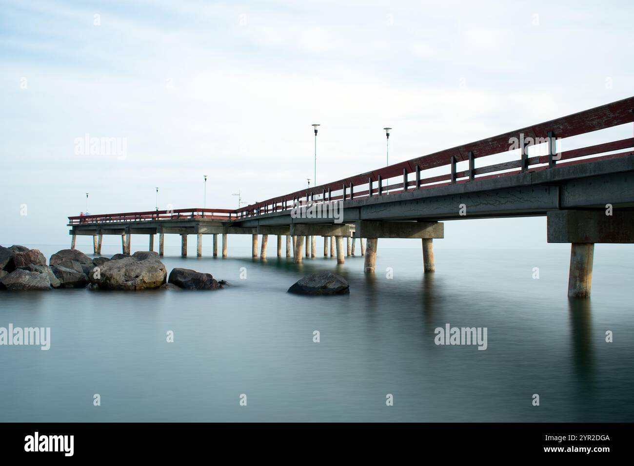 Centre Island Pier on the Toronto Islands. The concrete jetty extends ...