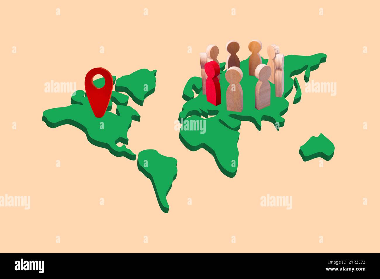 Creative trend collage of relocation concept planet earth world map ...