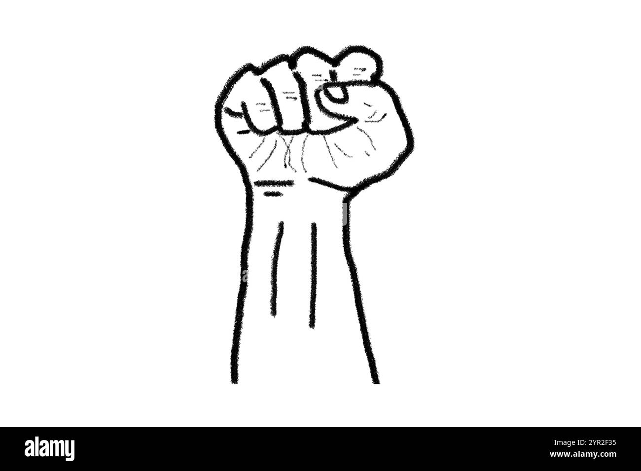 Minimalistic logo of a clenched fist, symbolizing strength and protest ...