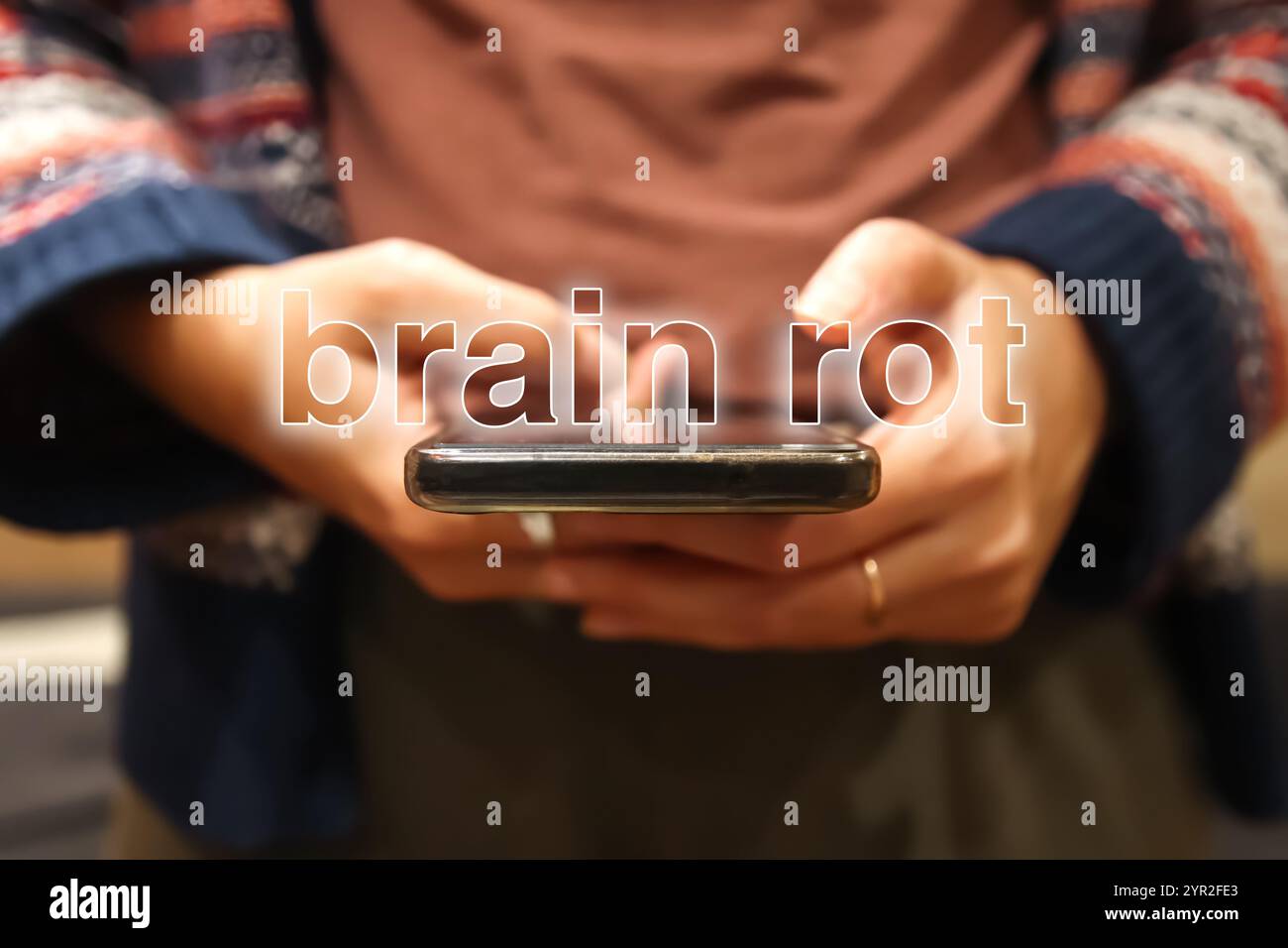 Brain rot. Oxford Word of the Year 2024. Brain rot concept with a ...