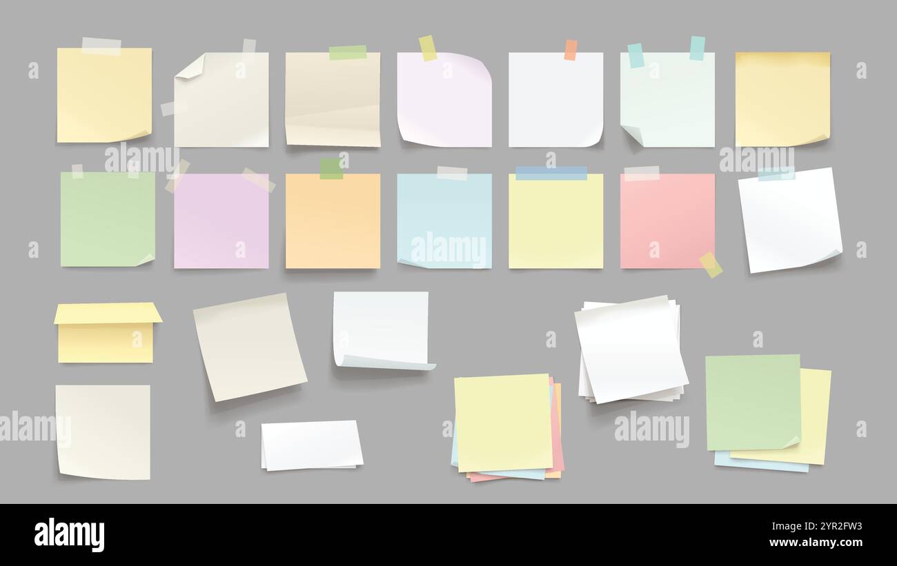 different paper memo notes in big set Stock Vector Image & Art - Alamy