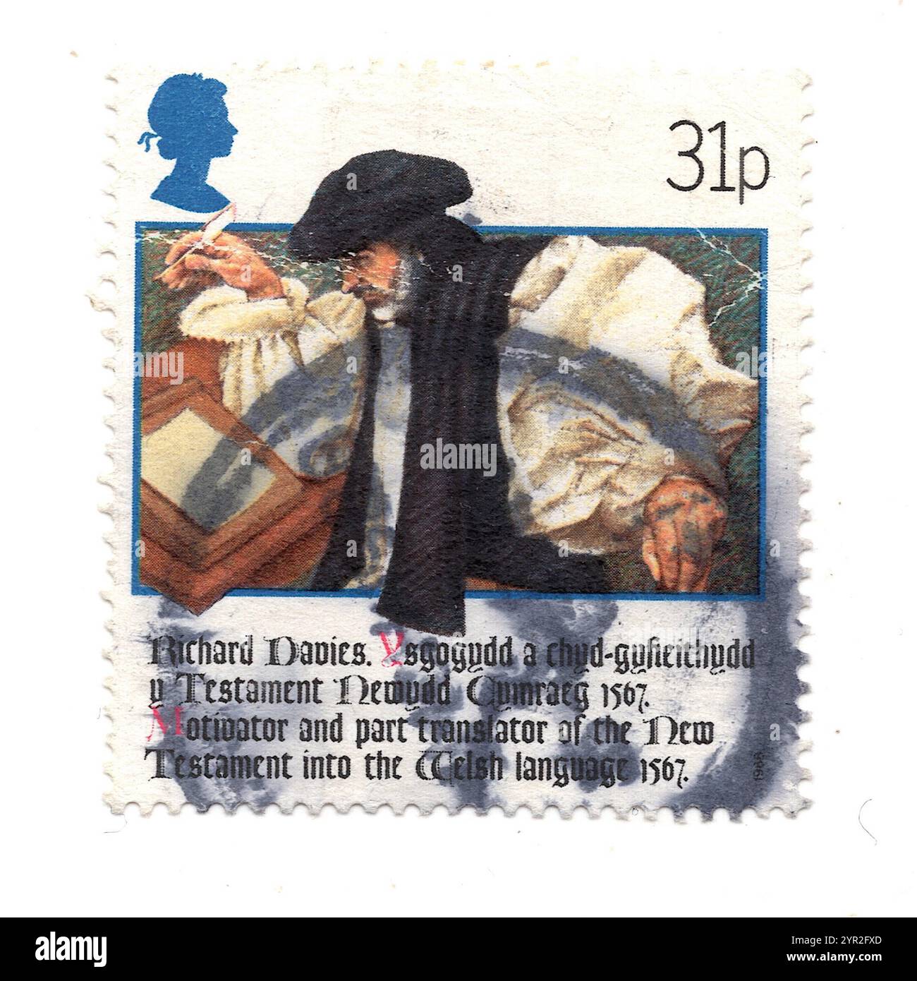 A vintage postage stamp from Great Britain featuring Bishop Richard ...