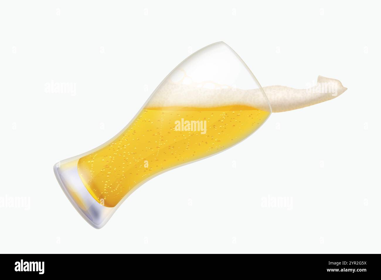 tilt beer glass lager isolated white back Stock Vector Image & Art - Alamy