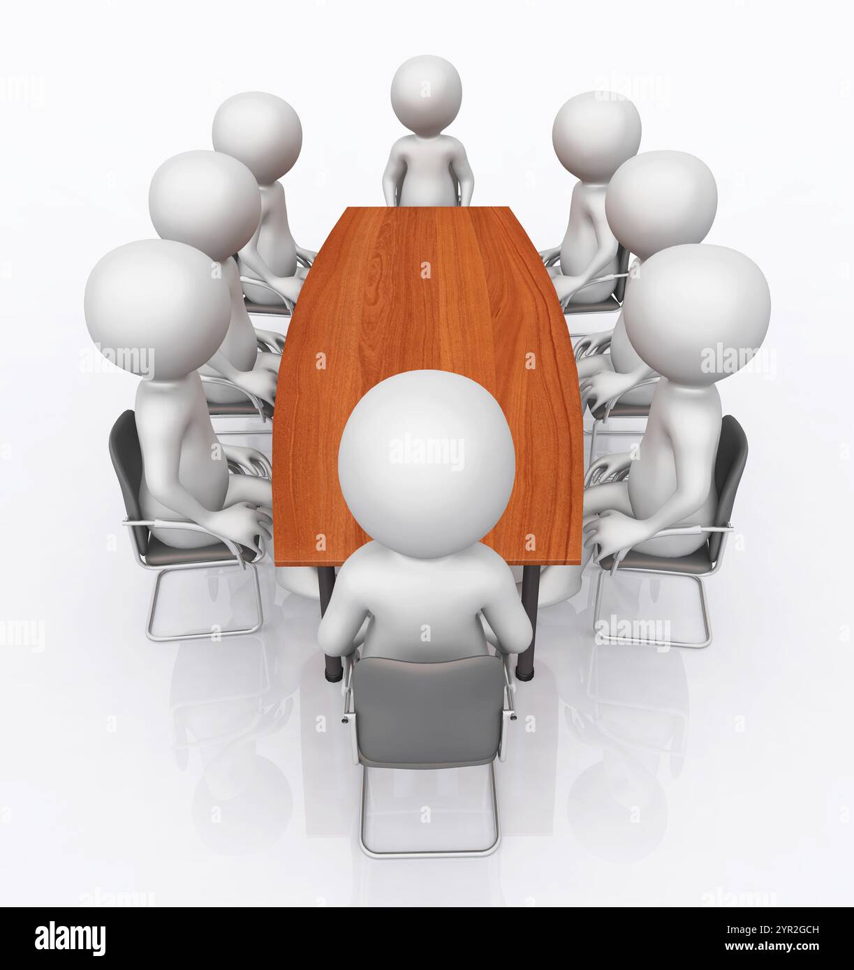 Conference table and 3D figures Stock Photo - Alamy