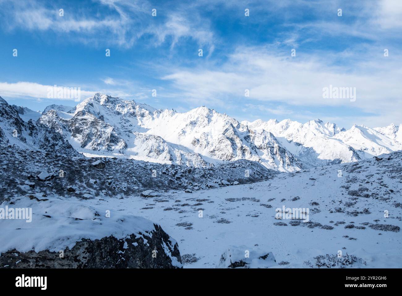 Views to the Okutang viewpoint, Kangchenjunga (Kanchenjunga) South Base ...