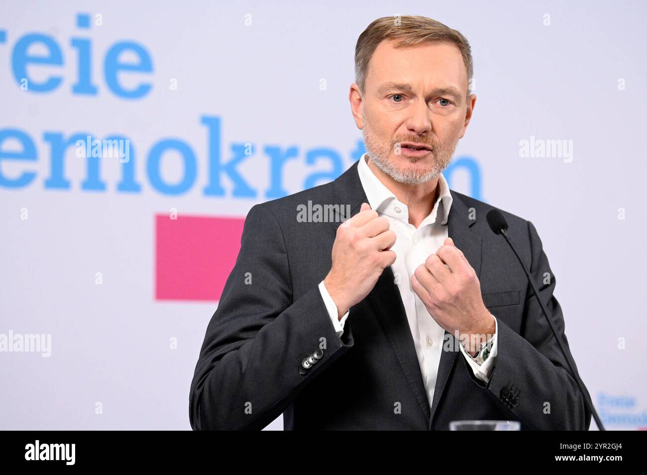 Christian Lindner bei der Presseskonferenz der FDP zur Vorstellung des ...