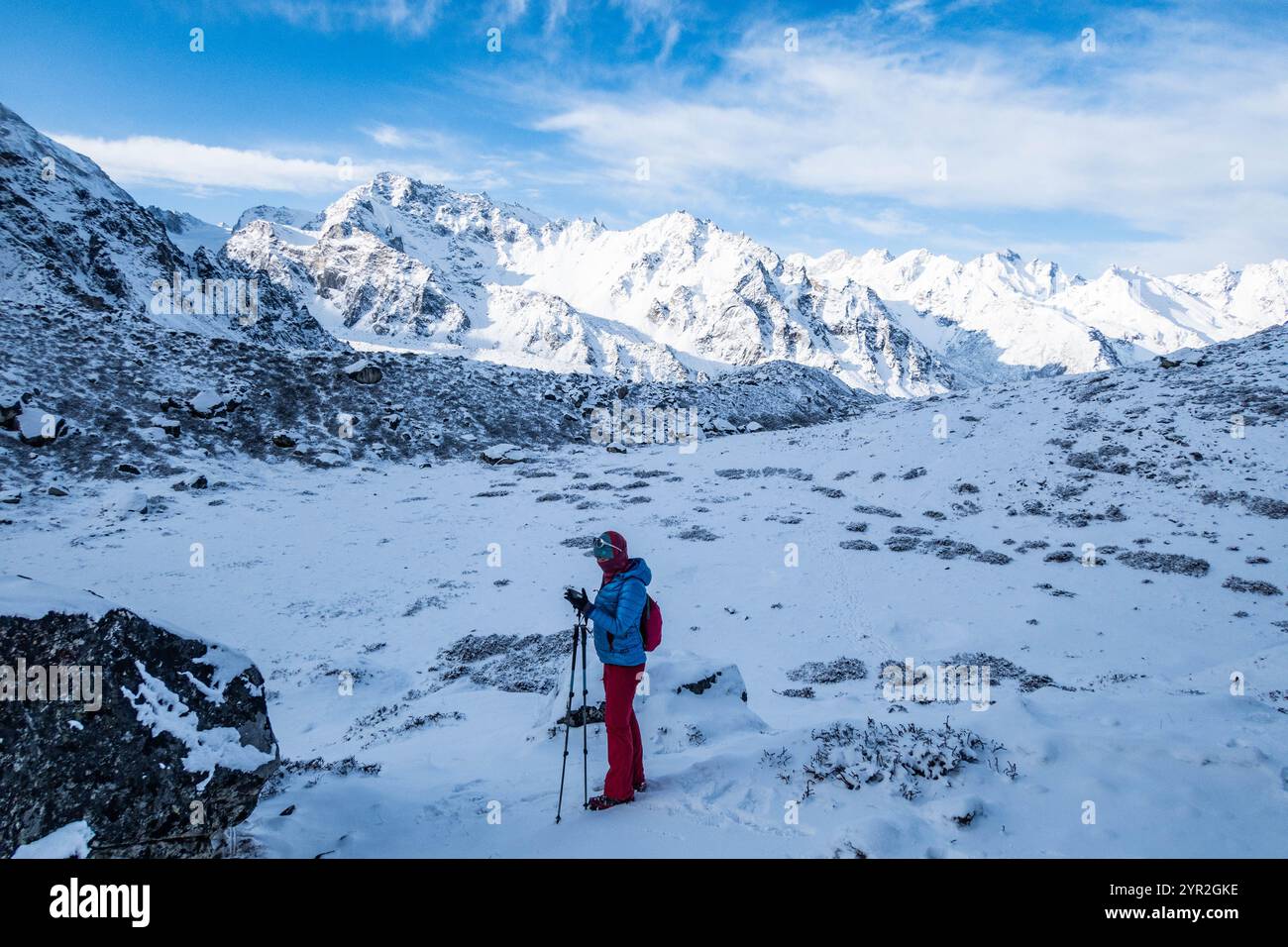 Trekkers en route to Okutang viewpoint, Kangchenjunga (Kanchenjunga ...