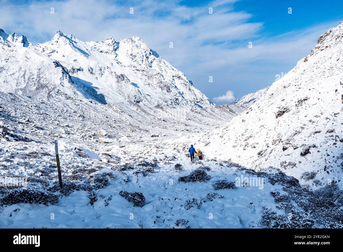Trekkers en route to Okutang viewpoint, Kangchenjunga (Kanchenjunga ...