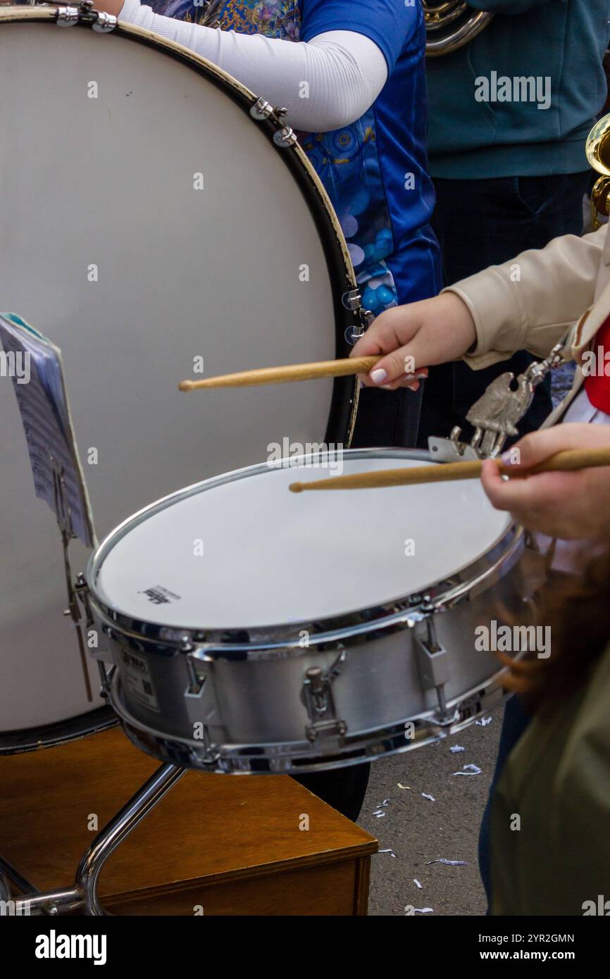 Cospicua, Malta - December 1st 2024. Close-Up of Musicians Playing ...