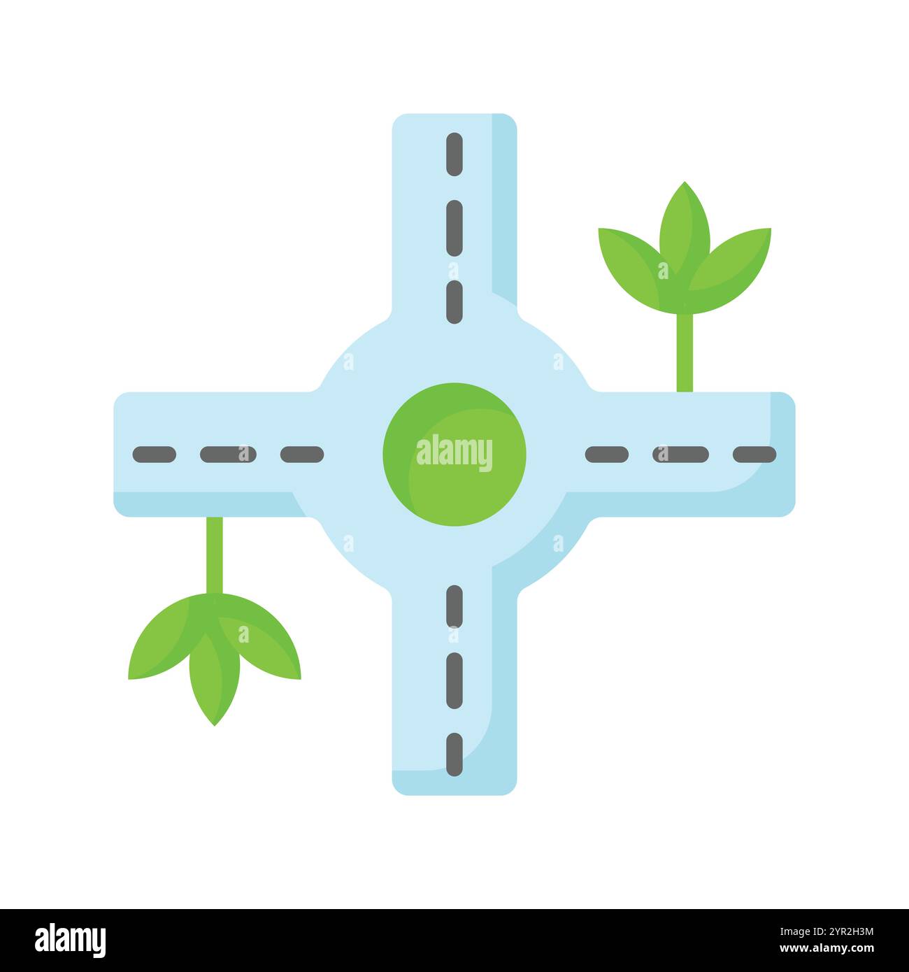 Traffic circle with four roads showing concept icon of road ...