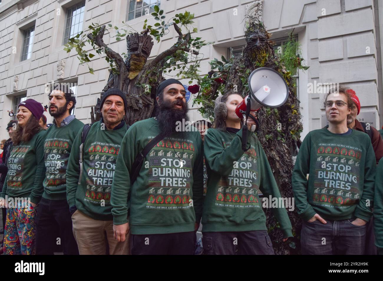London, England, UK. 2nd Dec, 2024. Protesters wearing 'Stop Burning ...