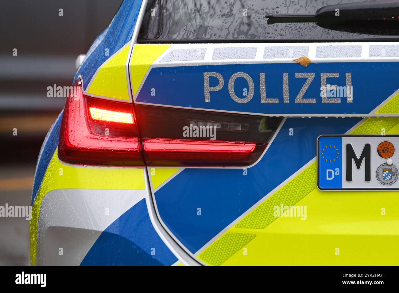 Schriftzug Polizei, Polizeiauto,Polizeikontrolle, *** Police lettering ...