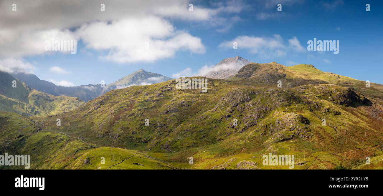 UK, Wales, Gwynedd, Snowdonia, Mount Snowdon from eastern viewpoint ...