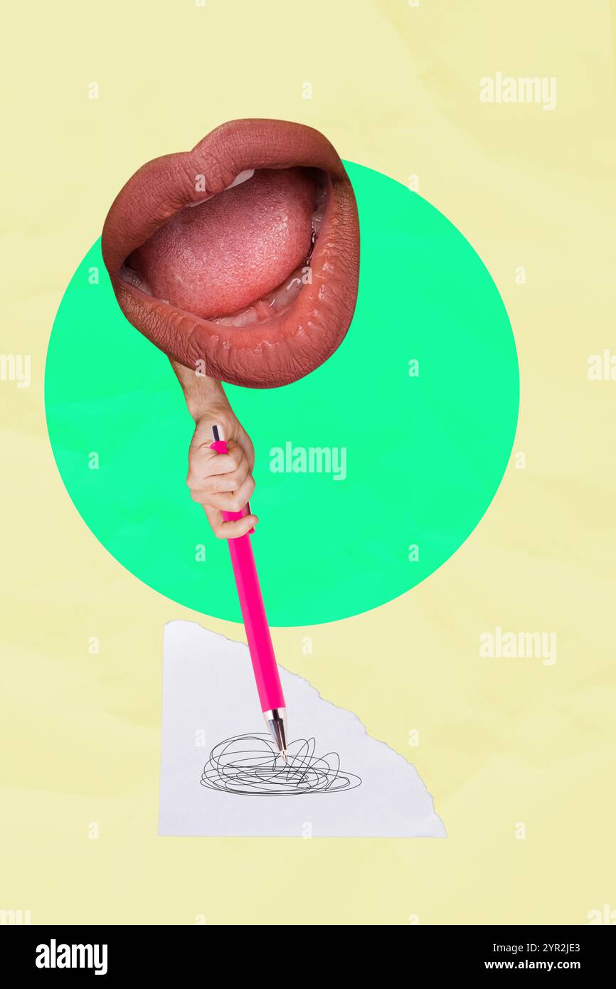 Composite 3D collage trend artwork template design of abstract surreal ...