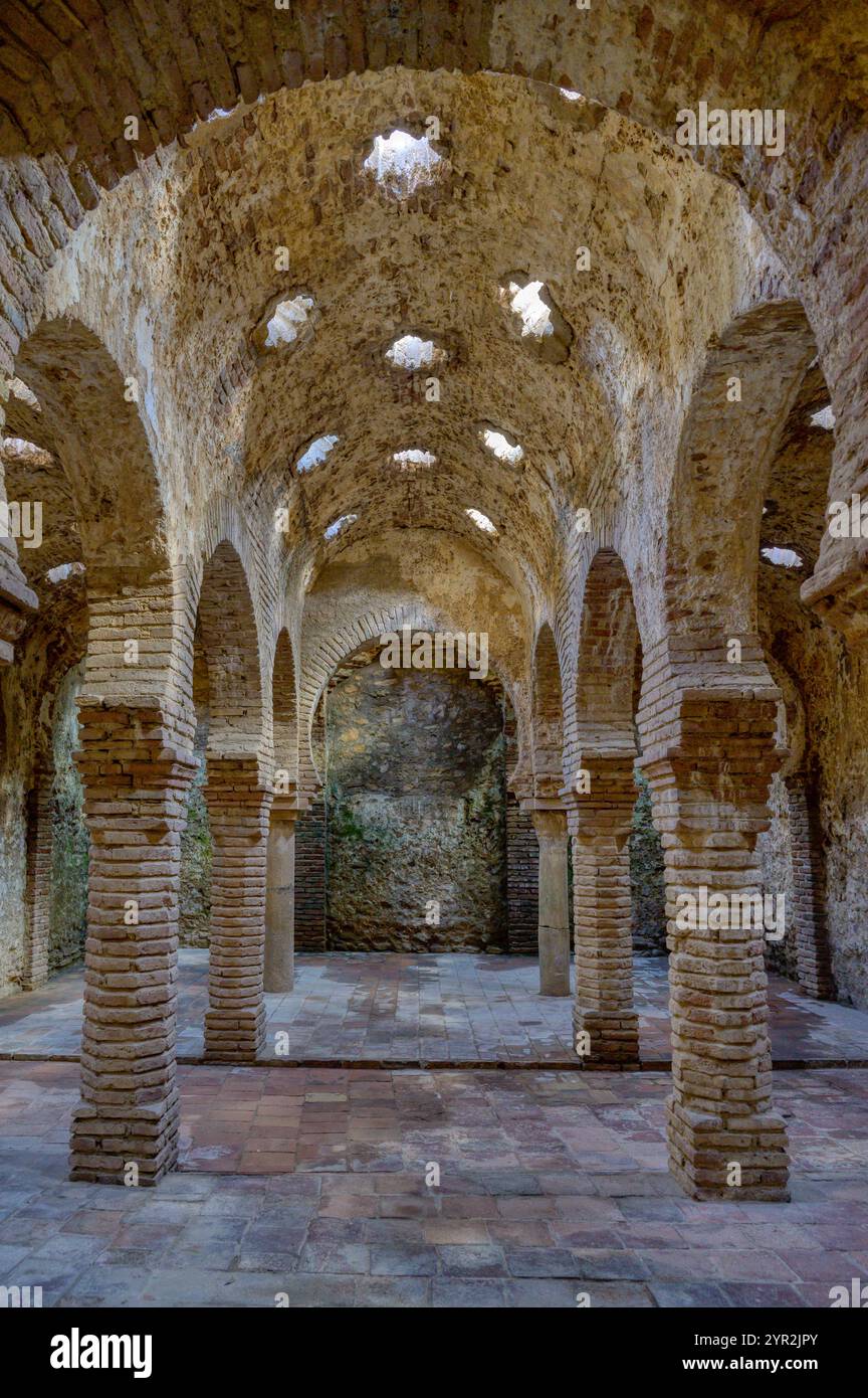 A view of the Arab Baths in Ronda, known in Spanish as Banos Arabes ...