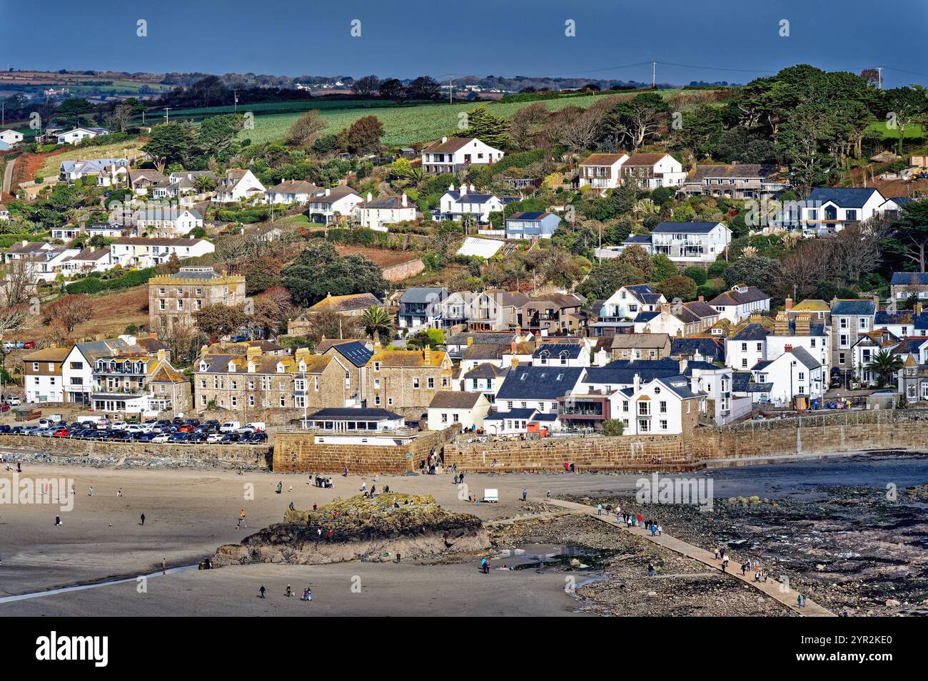People walking on the public causeway between St Michaels mount and the ...