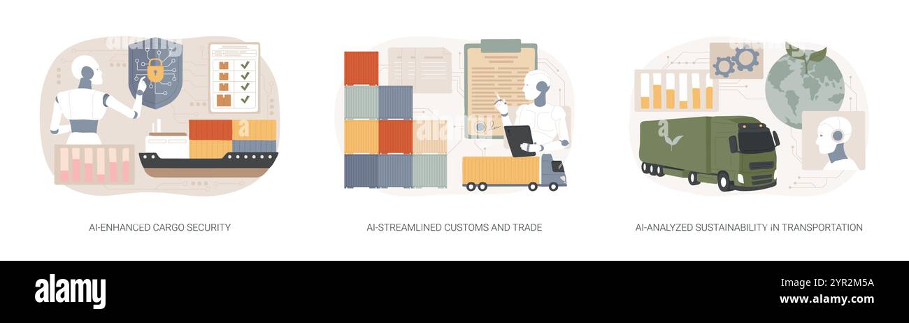 AI Technology in Logistics abstract concept vector illustrations Stock ...