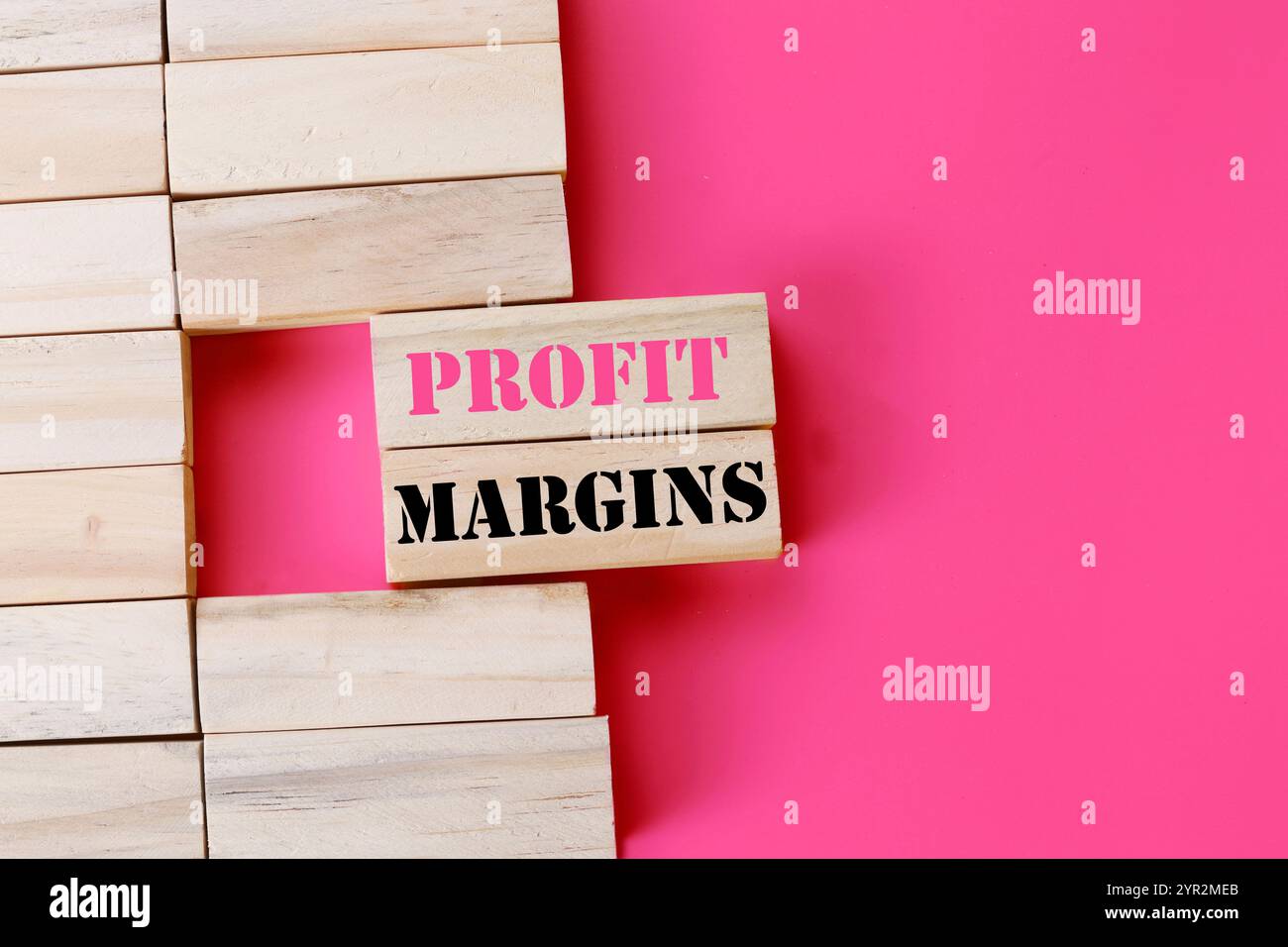 Profit Margins symbol. Concept word Profit Margins on wooden blocks ...