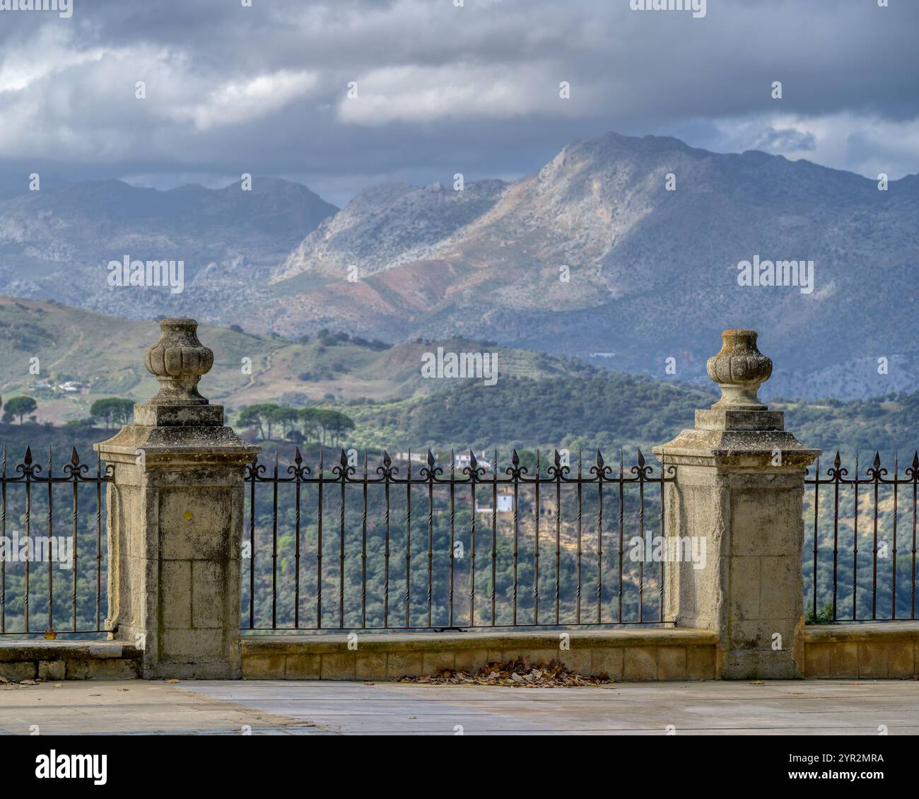 A view of the hills and mountains around Ronda from the Alameda del ...
