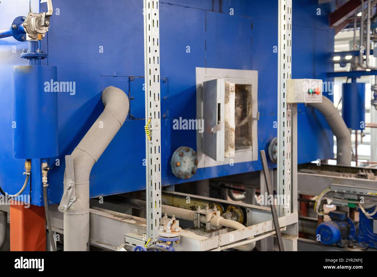 Modern industrial steam boiler room equiped for heating process Stock ...