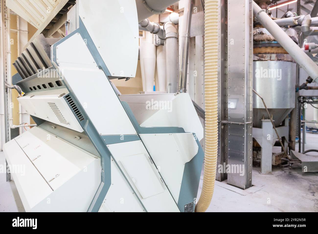 Roller deck machines for husking buckwheat grain, operating in a modern ...