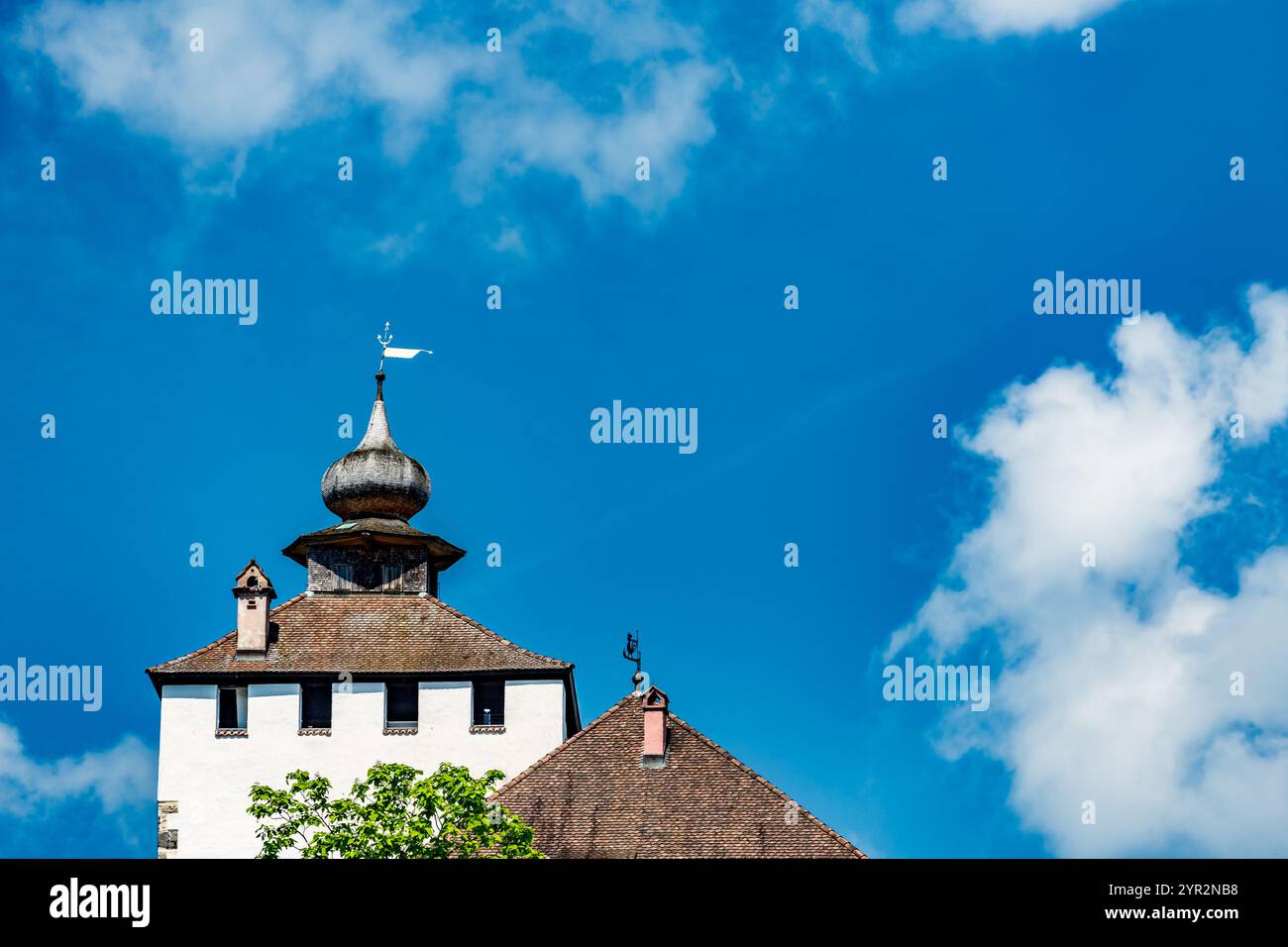 Tower roof, Werdenberg Castle, Bucks, Switzerland, Europe Stock Photo ...