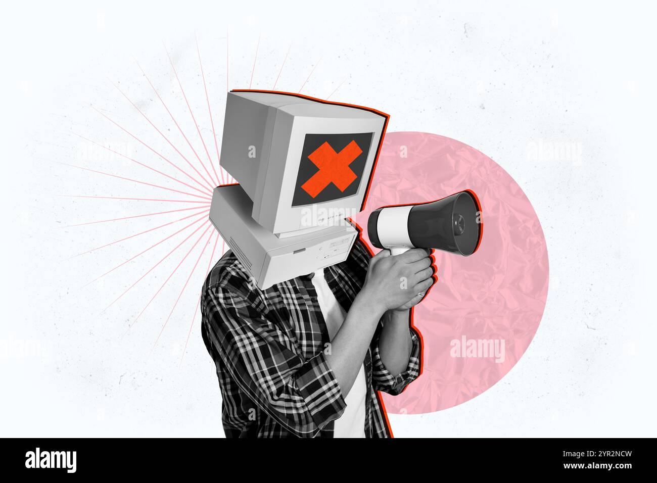 Composite trend artwork sketch image collage of silhouette young guy ...