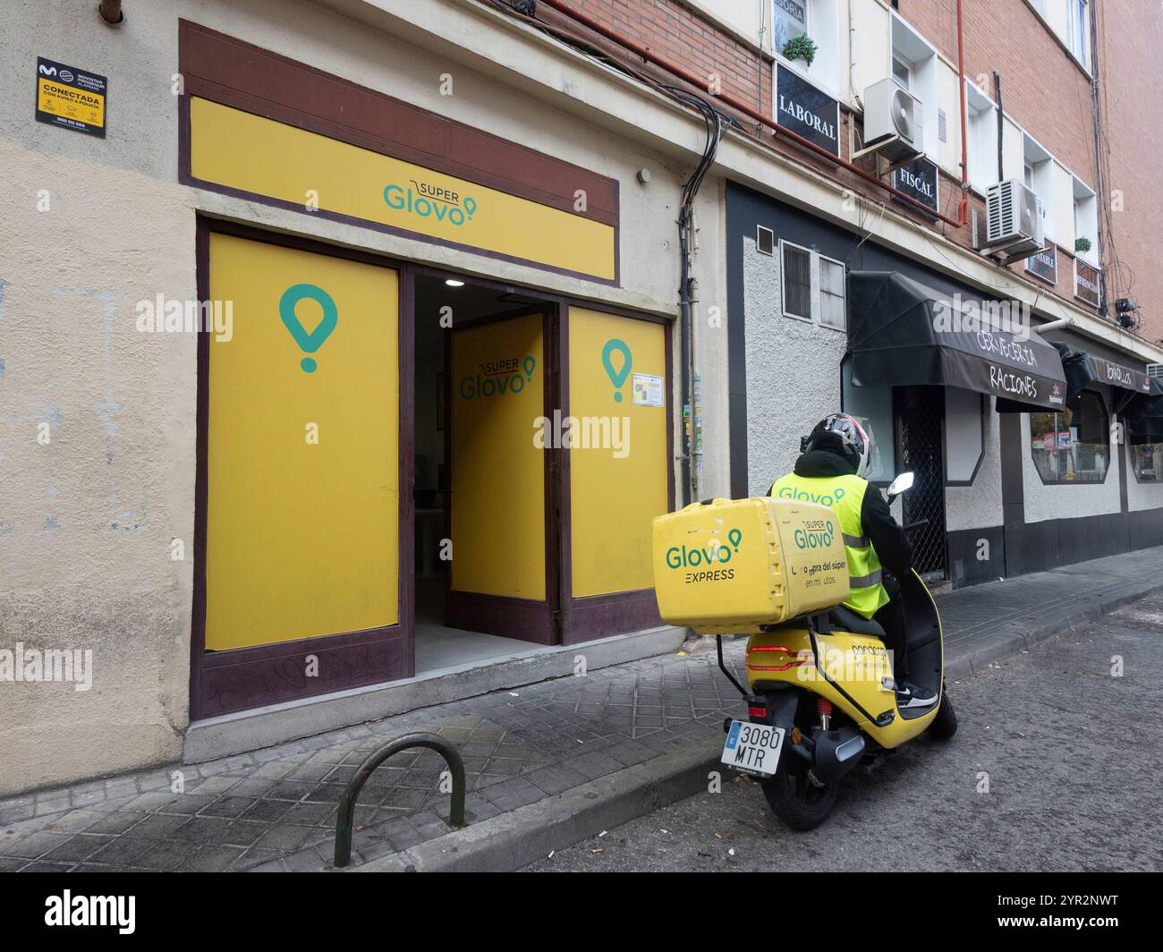 A Glovo delivery driver on December 2, 2024, in Madrid (Spain). Spanish ...