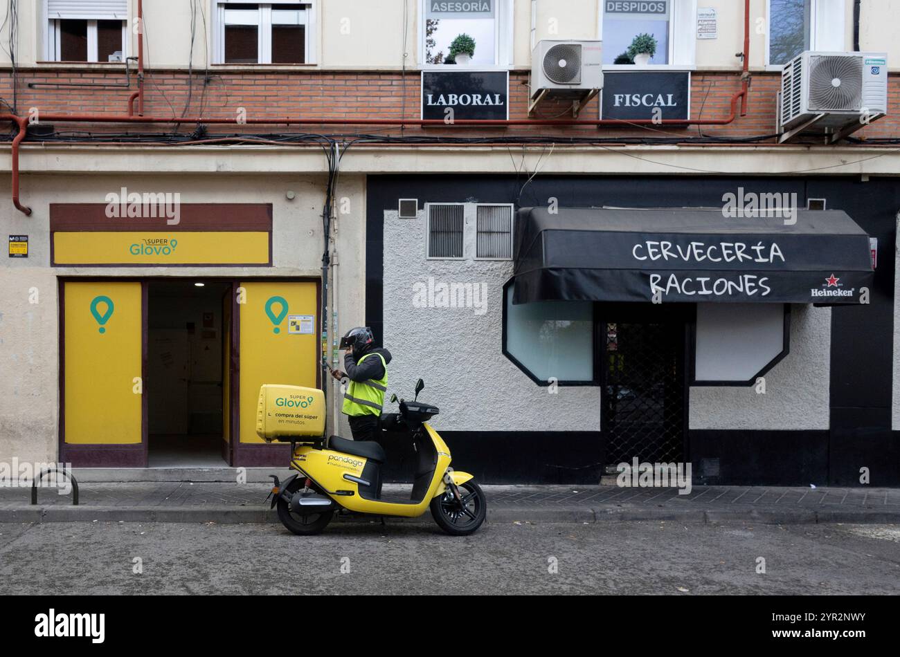 A Glovo delivery driver on December 2, 2024, in Madrid (Spain). Spanish ...
