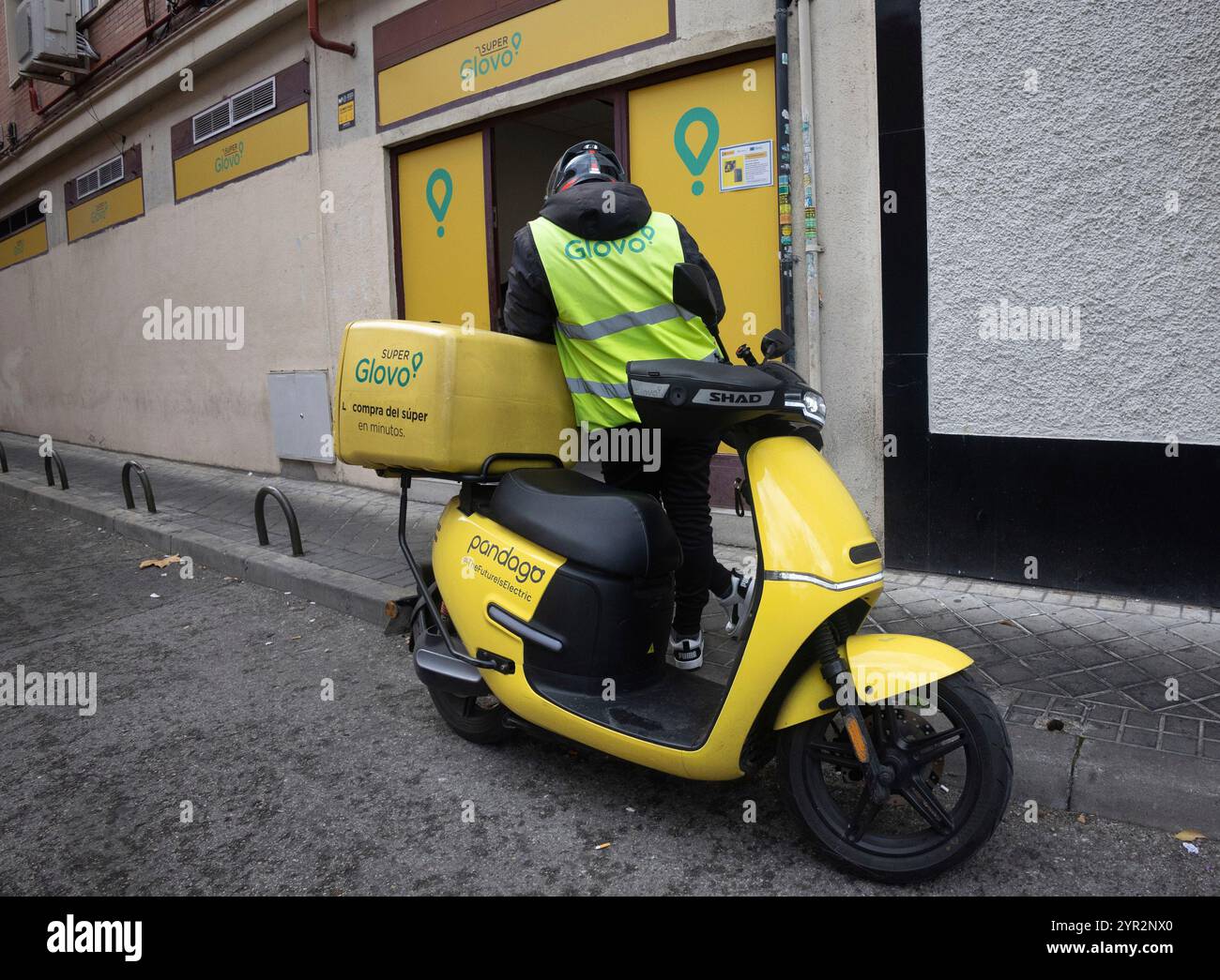 A Glovo delivery driver on December 2, 2024, in Madrid (Spain). Spanish ...