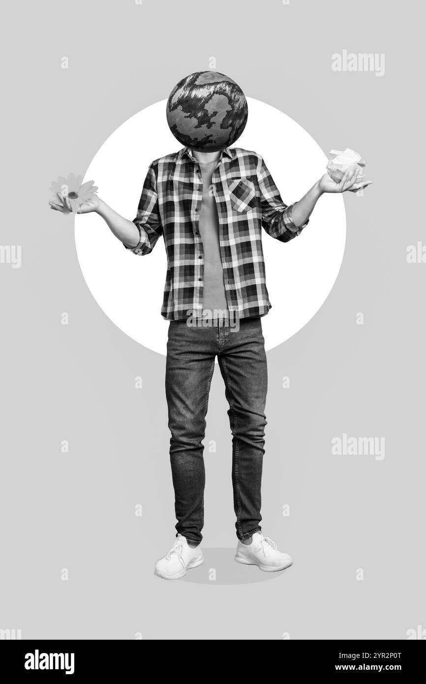 Creative photo 3d collage artwork poster brochure of responsible person ...