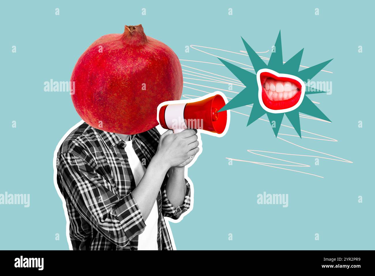 Trend artwork composite banner 3D photo collage of headless human stand ...