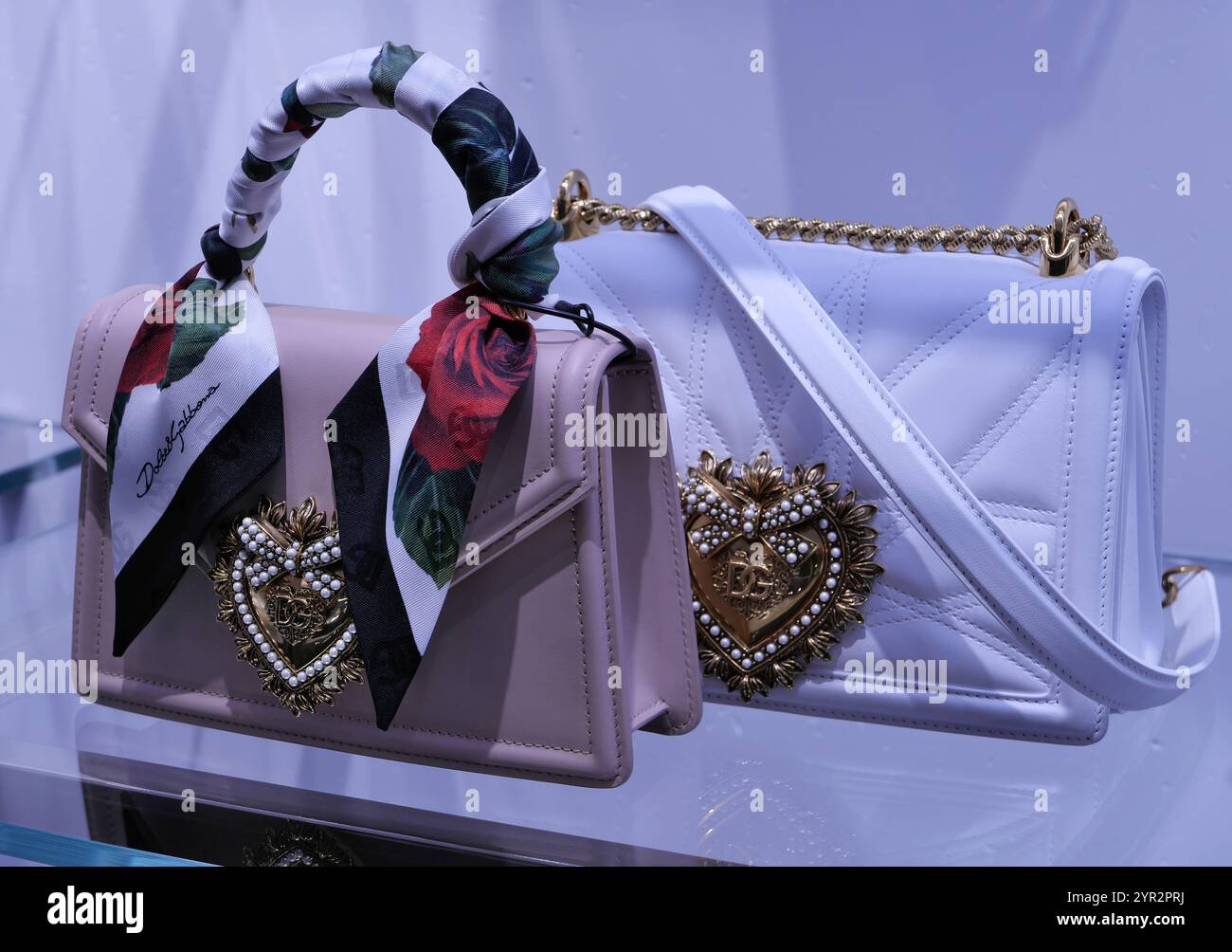 VERSACE BAGS FOR WOMAN ON DISPLAY INSIDE THE FASHION STORE Stock Photo ...