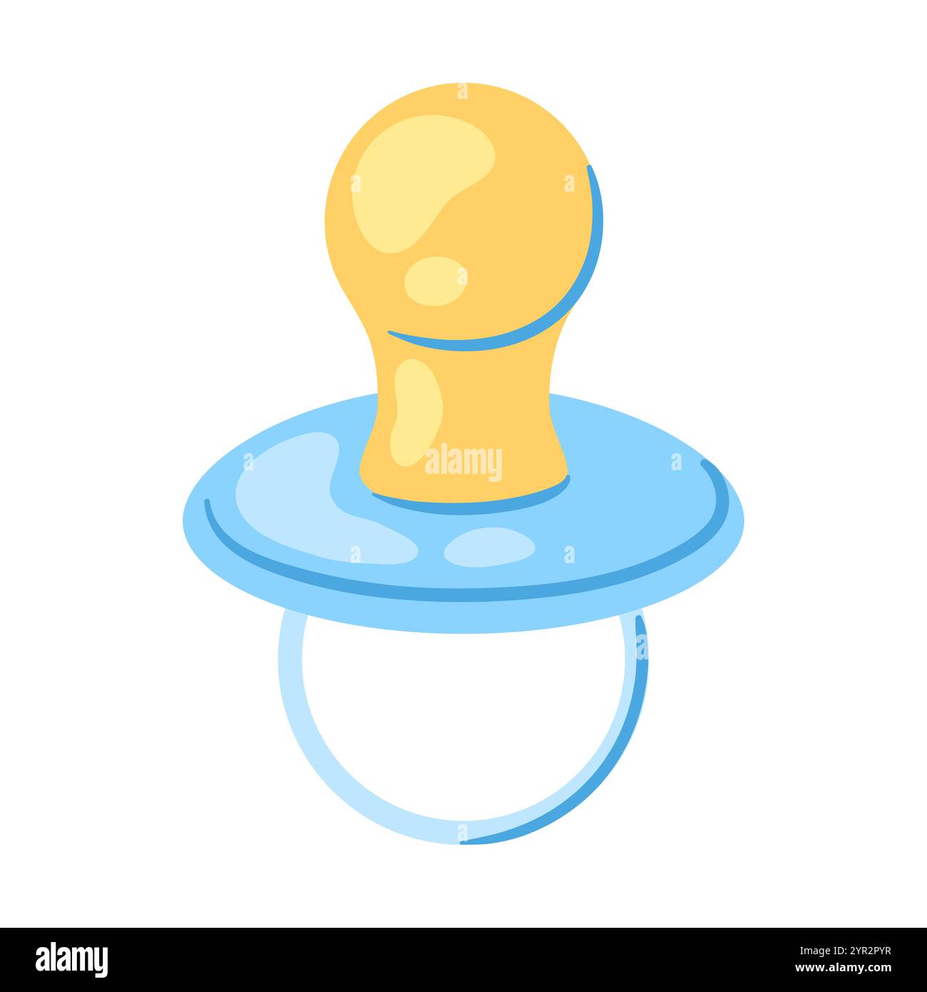 Illustration of baby pacifier. New born baby boy Happy Birthday object ...