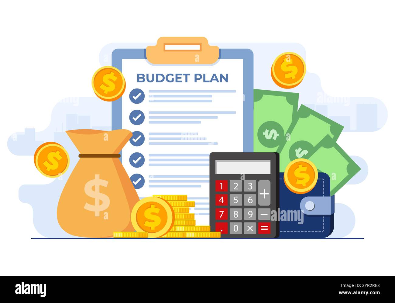 Business budget plan flat illustration vector concept, Financial report ...