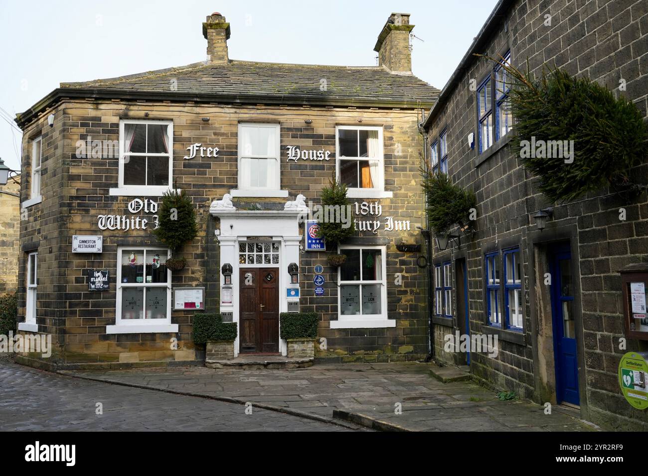The Old White Lion Pub, A public house since the mid 18th century Stock ...