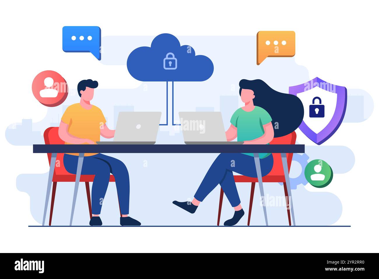 Cloud computing cyber security concept Stock Vector Images - Alamy