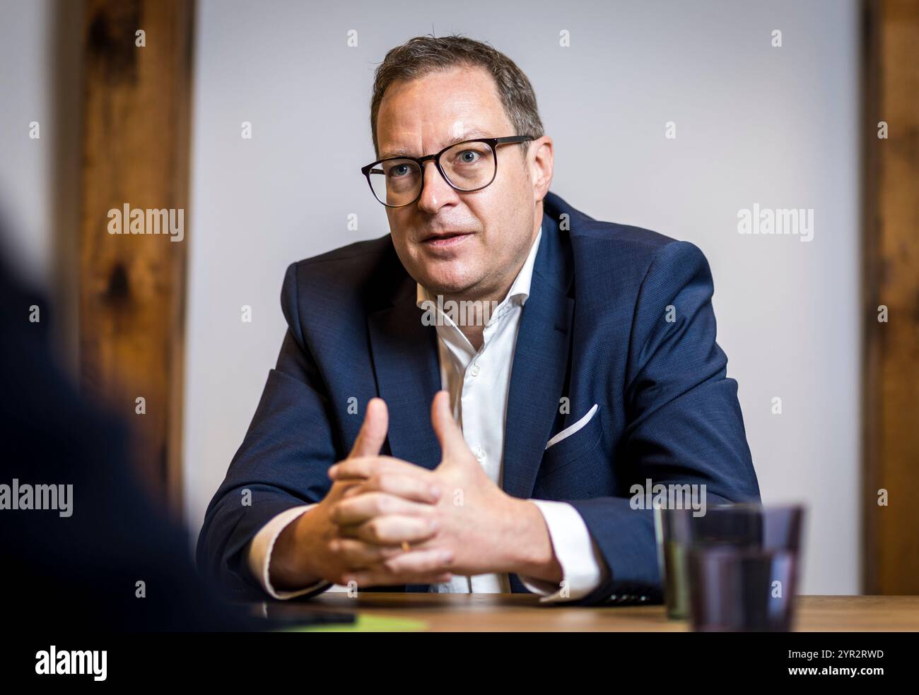 Martin Huber, CSU General Secretary, photographed during an interview ...