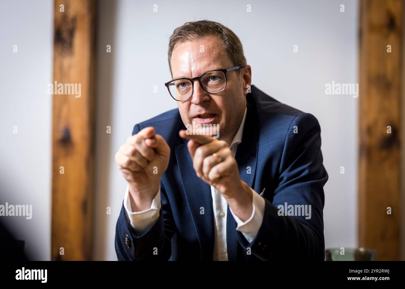 Martin Huber, CSU General Secretary, photographed during an interview ...