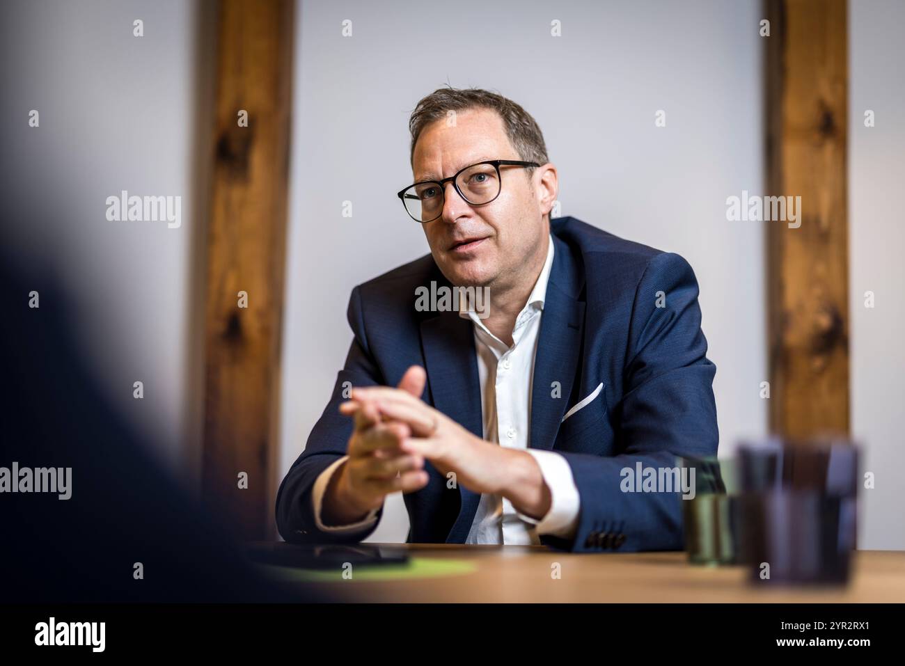 Martin Huber, CSU General Secretary, photographed during an interview ...