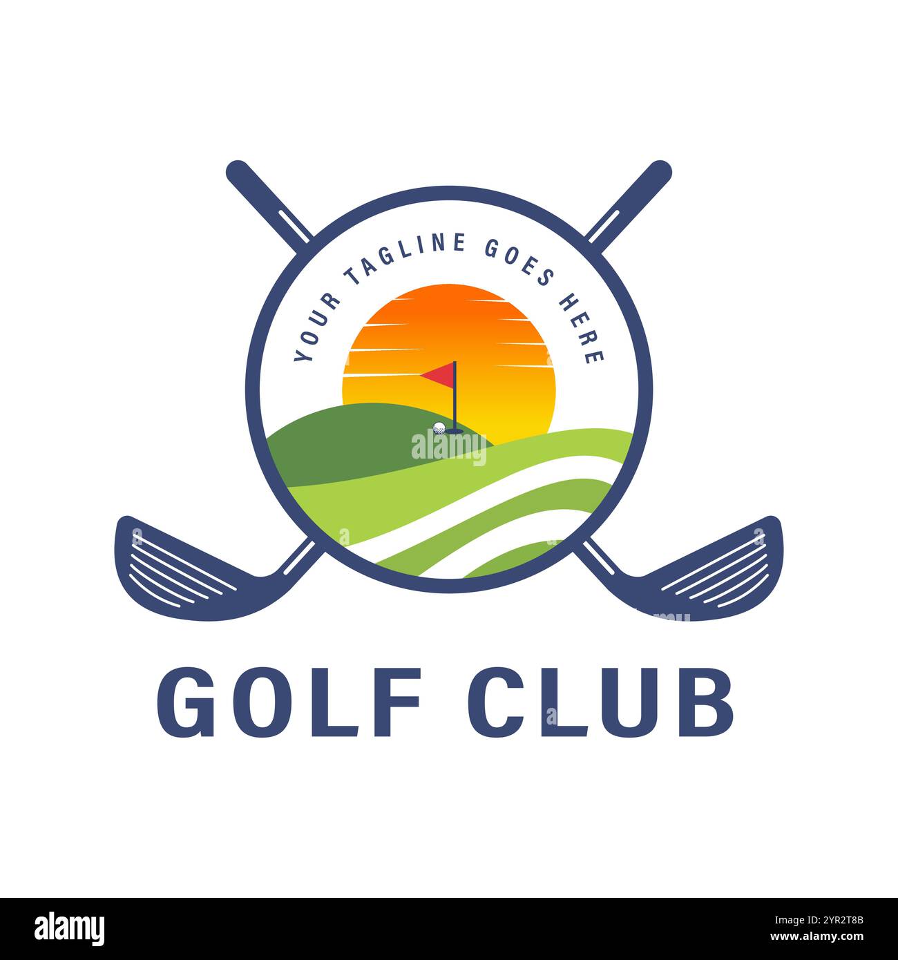 Golf Course Badge Design For Golf Sports Hobby with Vector Illustration ...