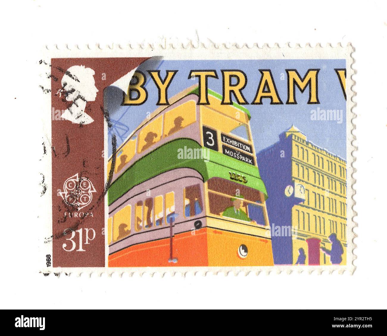 A vintage transport postage stamp from Great Britain featuring Travel ...
