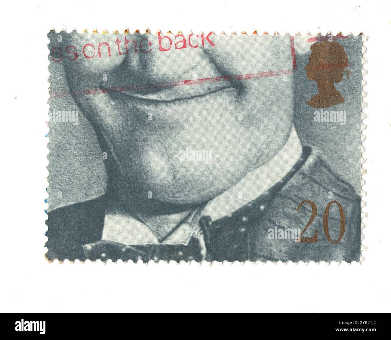 A vintage postage stamp from Great Britain featuring Famous Smiles ...